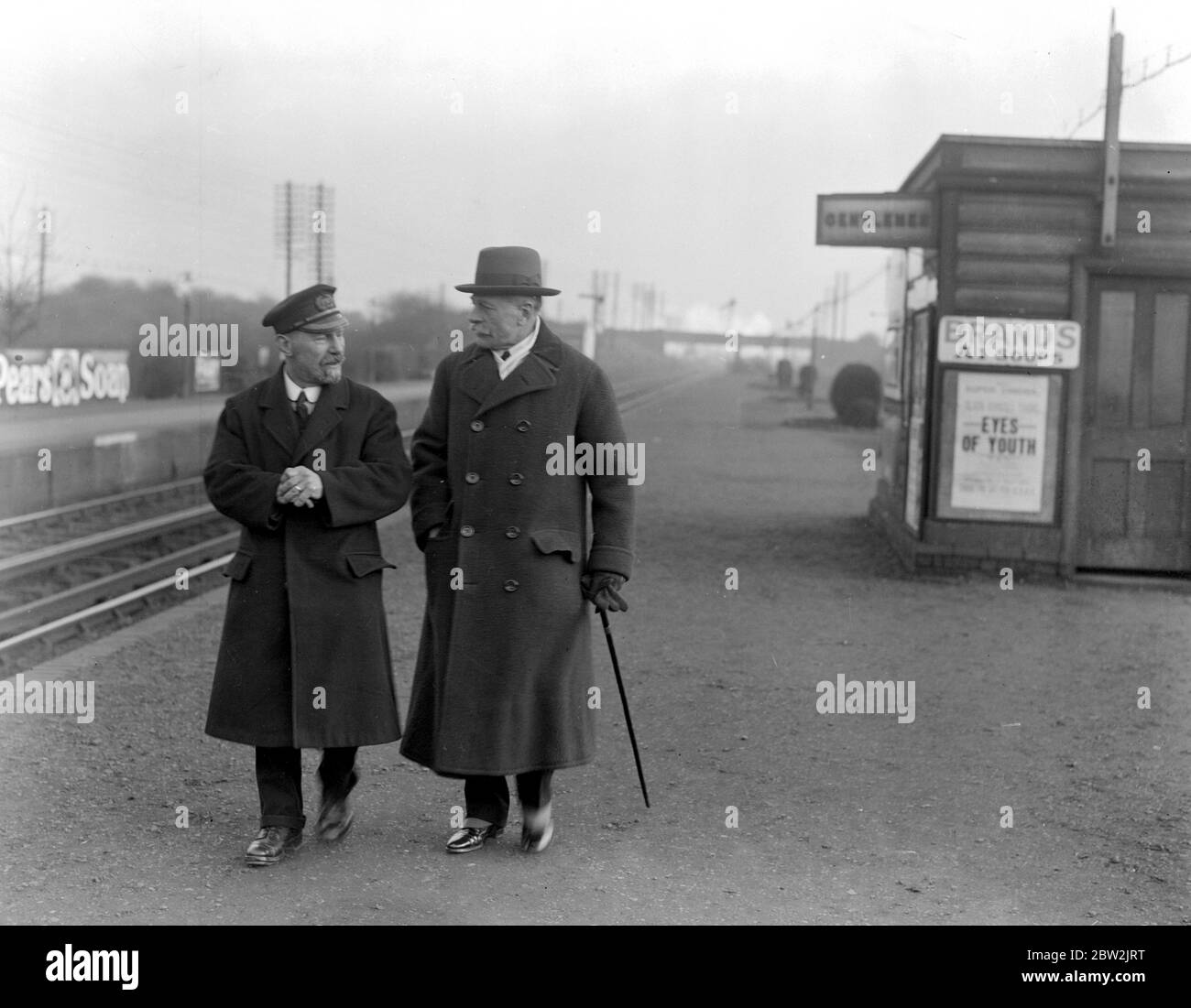 Lord Haig chats with the stationmaster at Malden on his departure for ...