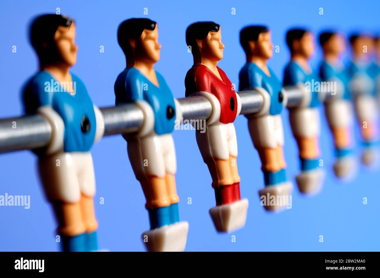 A line of players in a table football game Stock Photo - Alamy