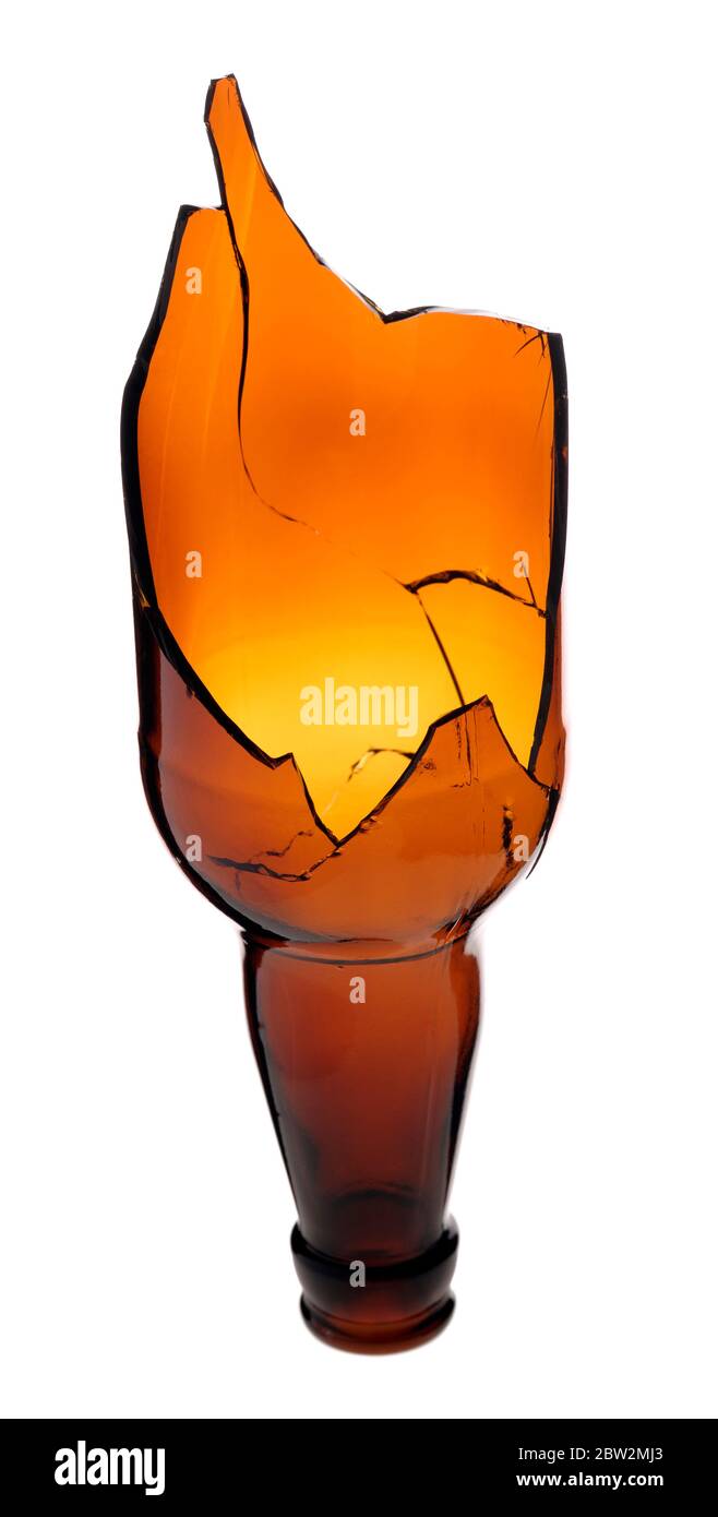 Smashed broken glass bottle hi-res stock photography and images - Alamy