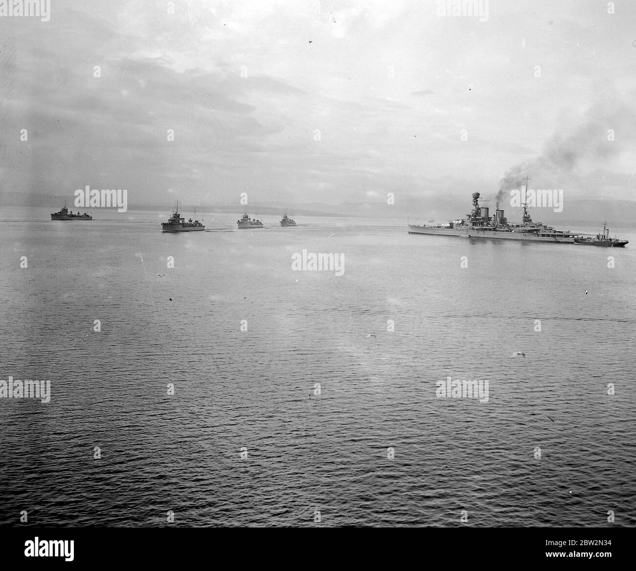 Atlantic Fleet Exercises in the Moray Firth. 10th October 1928 Stock ...