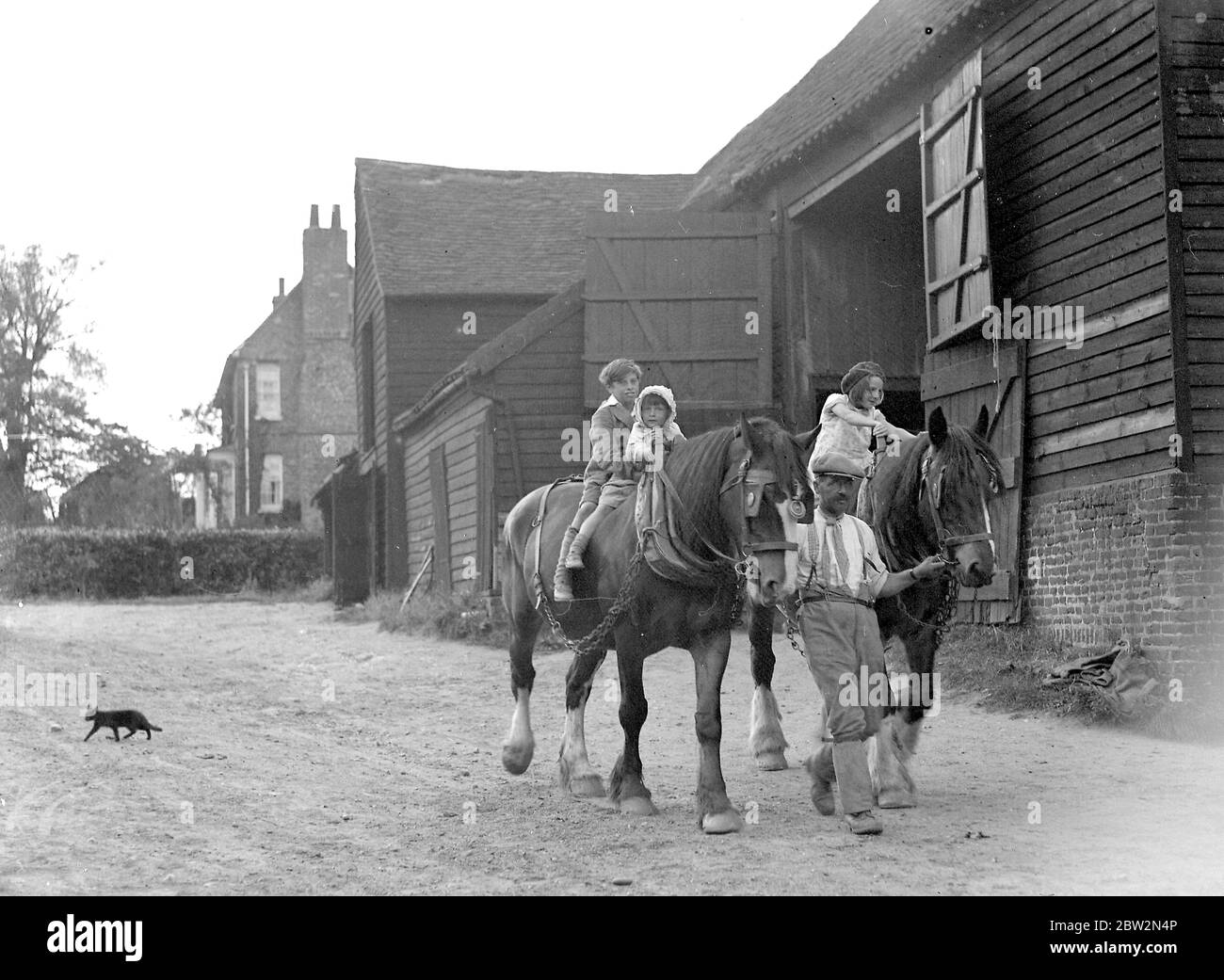 Farm evening Black and White Stock Photos & Images - Alamy