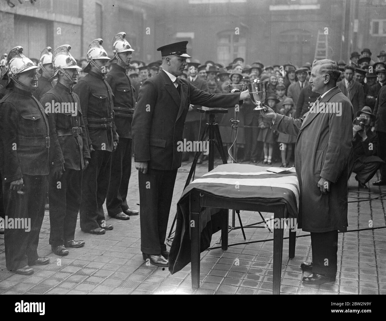 Winners in London fire brigade escape competitions . The London fire ...