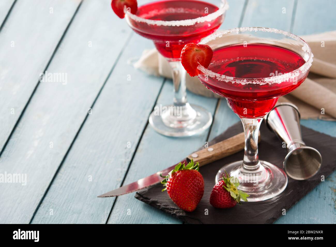 Strawberry cocktail drink in glass isolated on white background Stock ...