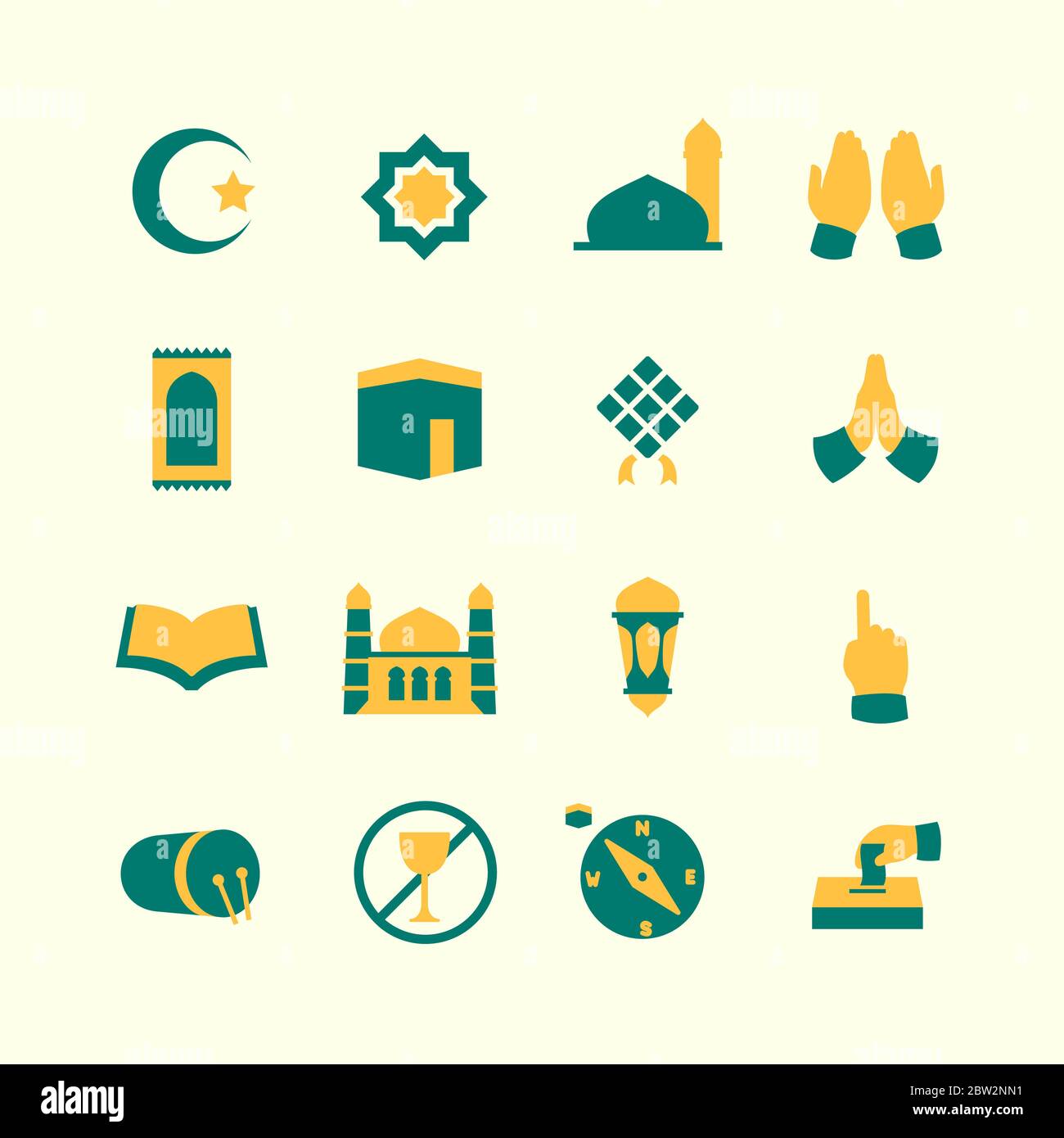 ramadan icon set collection package with various shape and dual tone ...