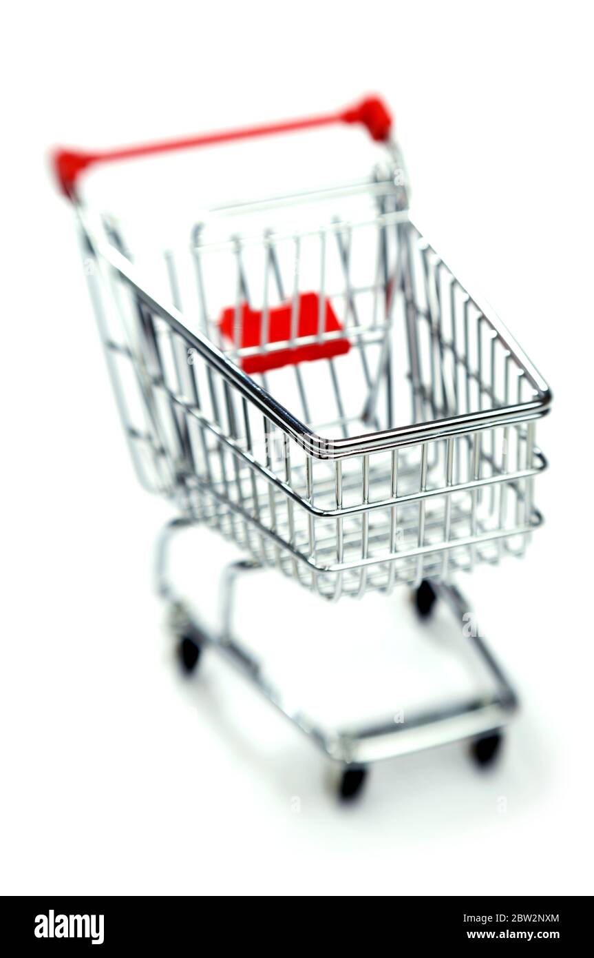 A red mini supermarket trolley Stock Photo - Alamy