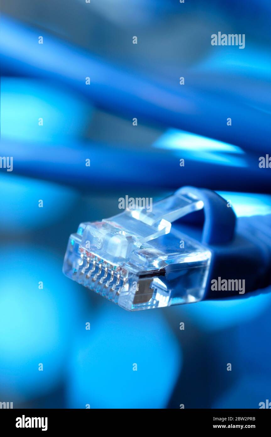 Macro close up detail of an ethernet cable Stock Photo - Alamy