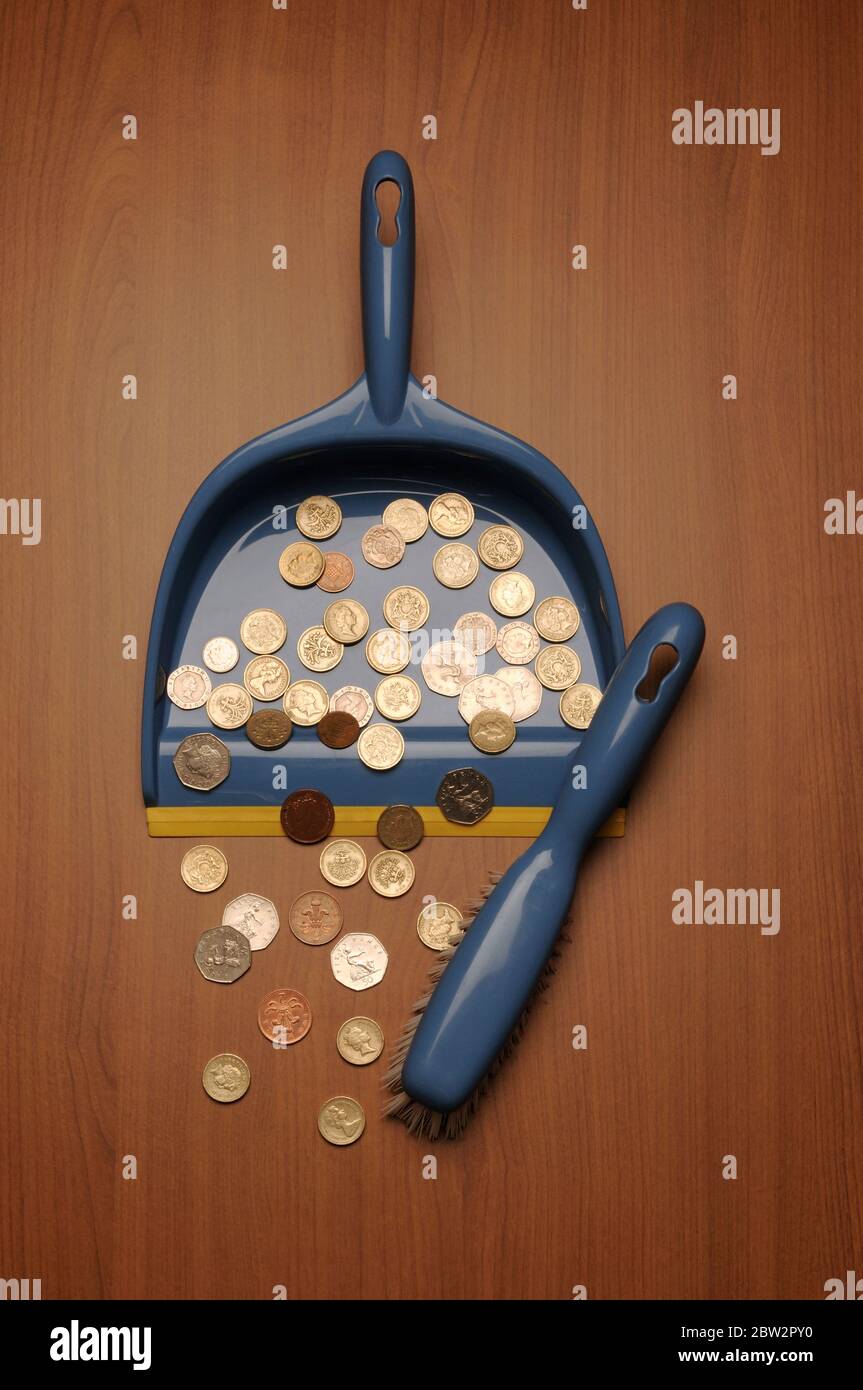 Sweeping up coins hi-res stock photography and images - Alamy