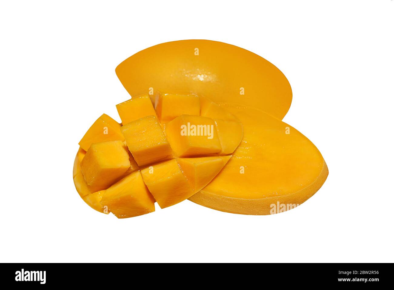 Whole half sliced mango hi-res stock photography and images - Alamy