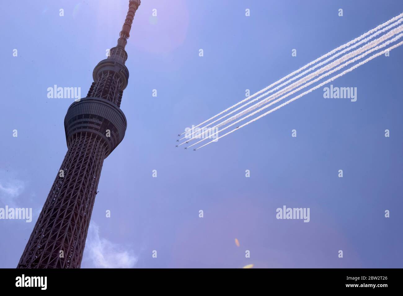 Tokyo, Japan. 29th May, 2020. Japan Air Self Defense Force's acrobatic ...