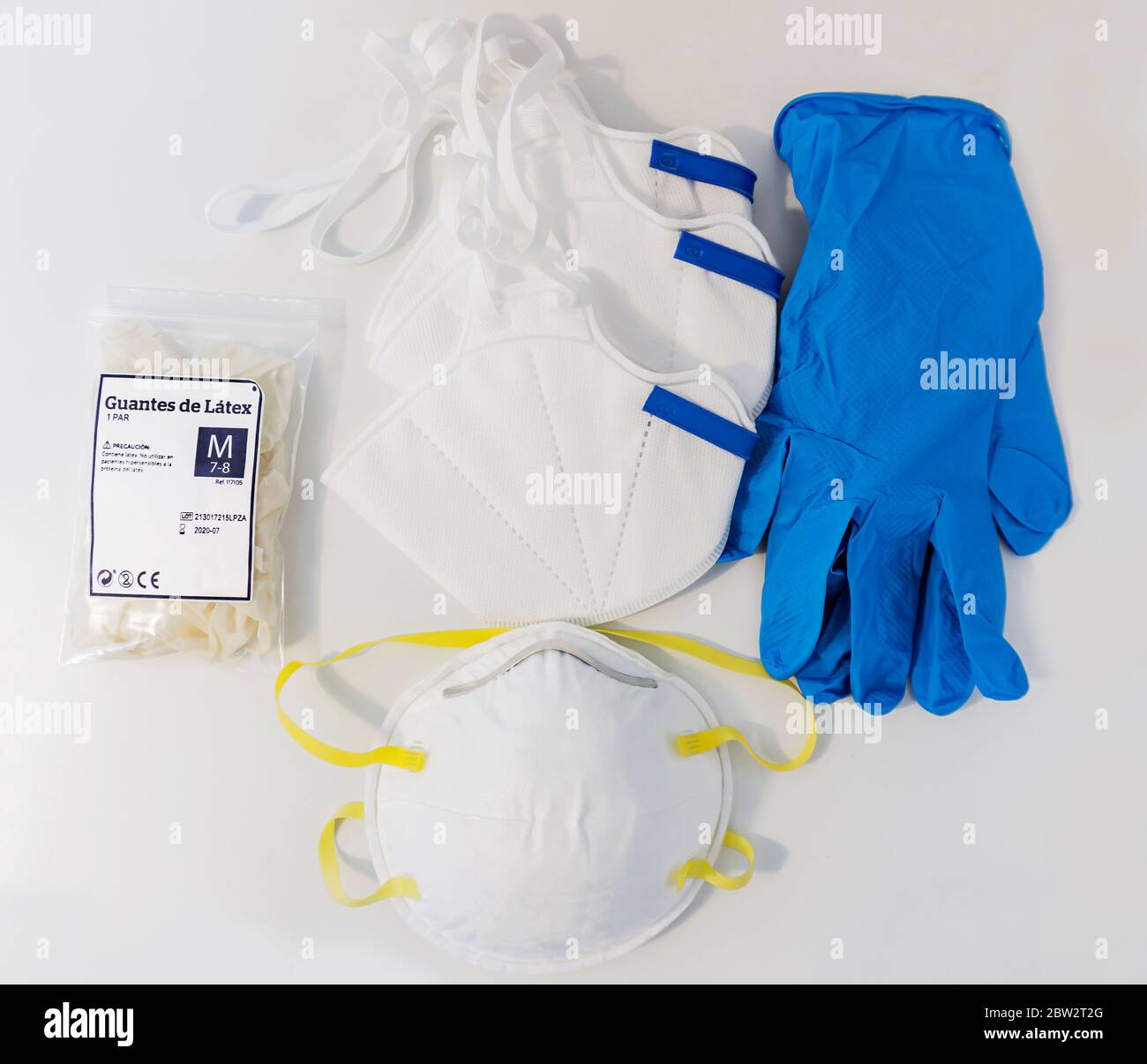 masks and gloves isolated on white background Stock Photo - Alamy
