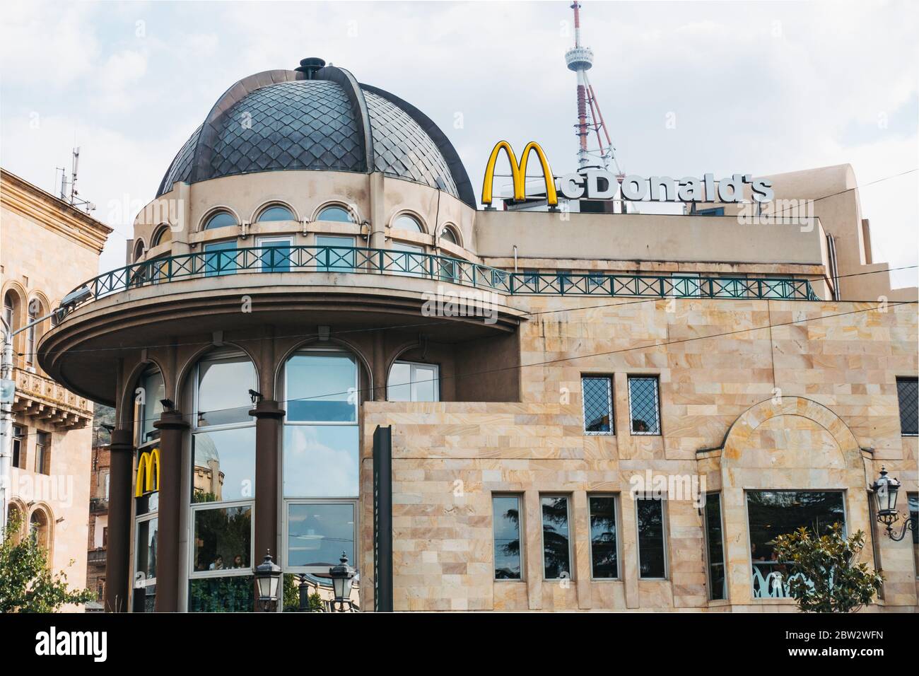 A McDonald's restaurant in a historic building on Rustaveli Ave in ...