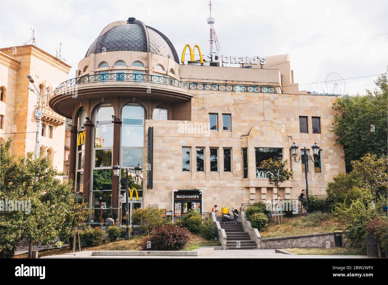 A McDonald's restaurant in a historic building on Rustaveli Ave in ...