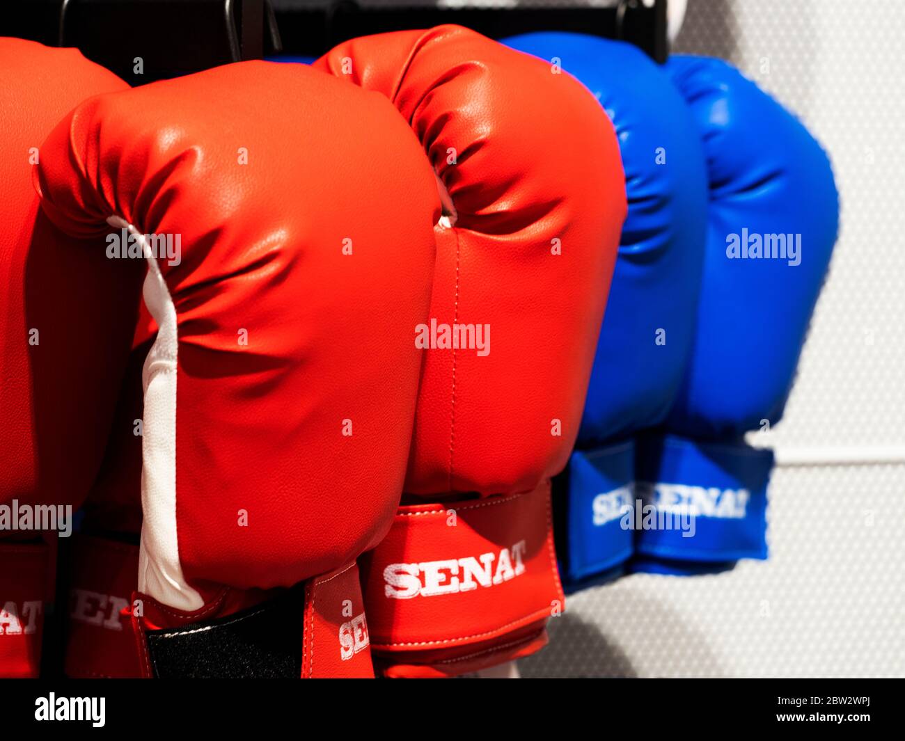 Senat Boxing Glove Leather, made in Ukraine, on a shelf in a store ...