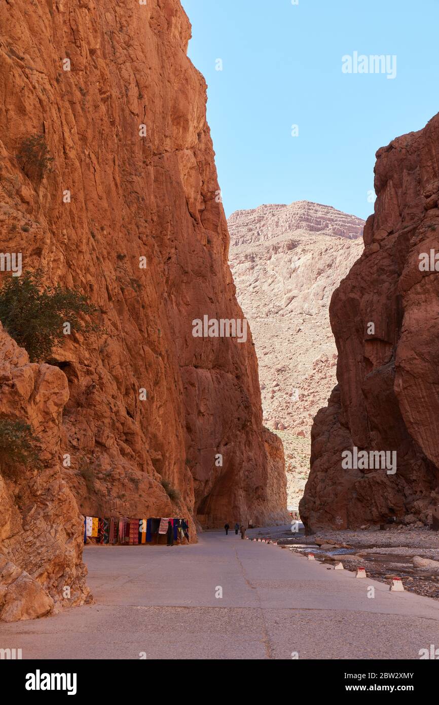 Todra Gorge, a canyon in the High Atlas Mountains in Morocco, near the ...
