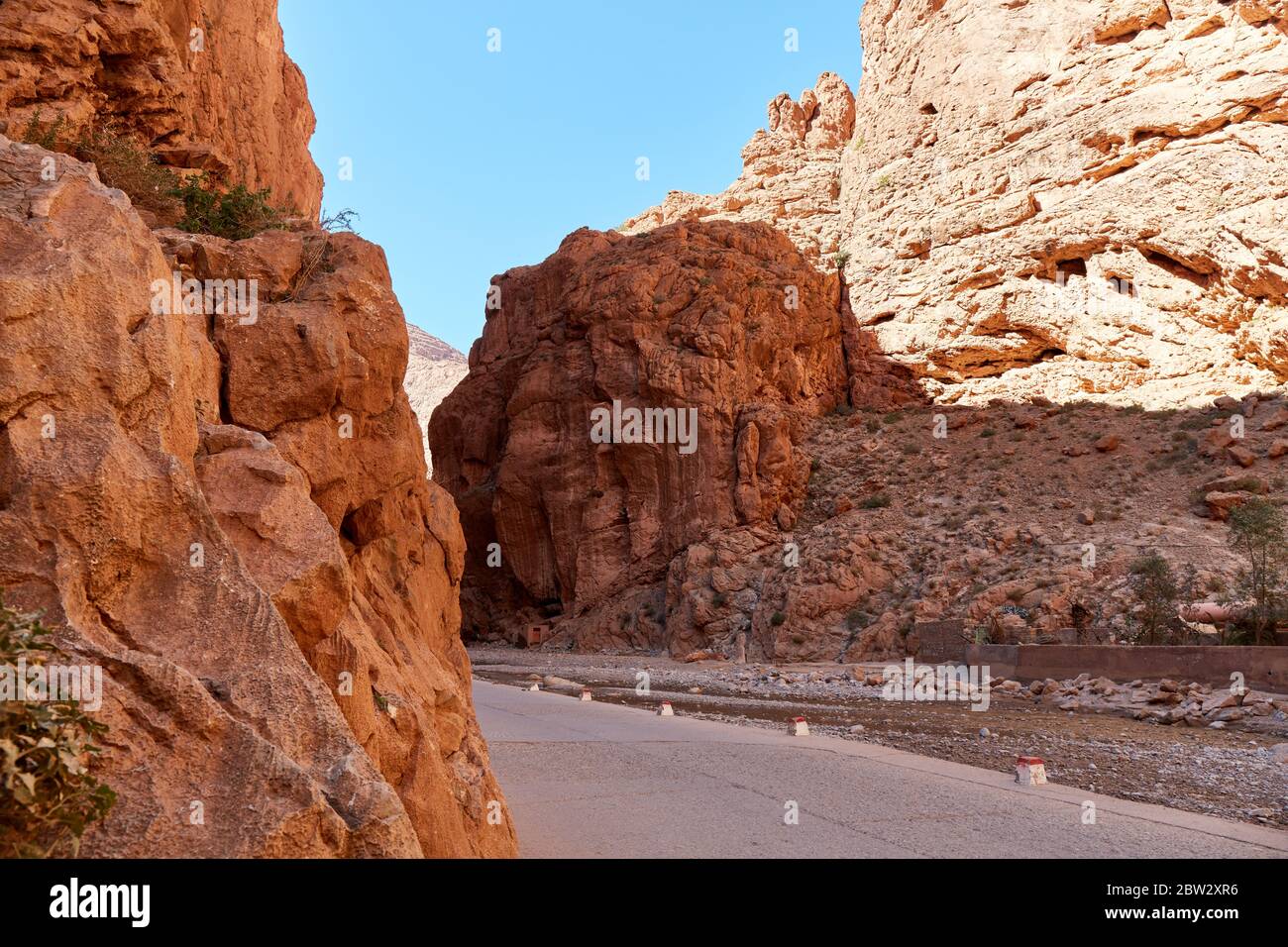 Todra Gorge, a canyon in the High Atlas Mountains in Morocco, near the ...