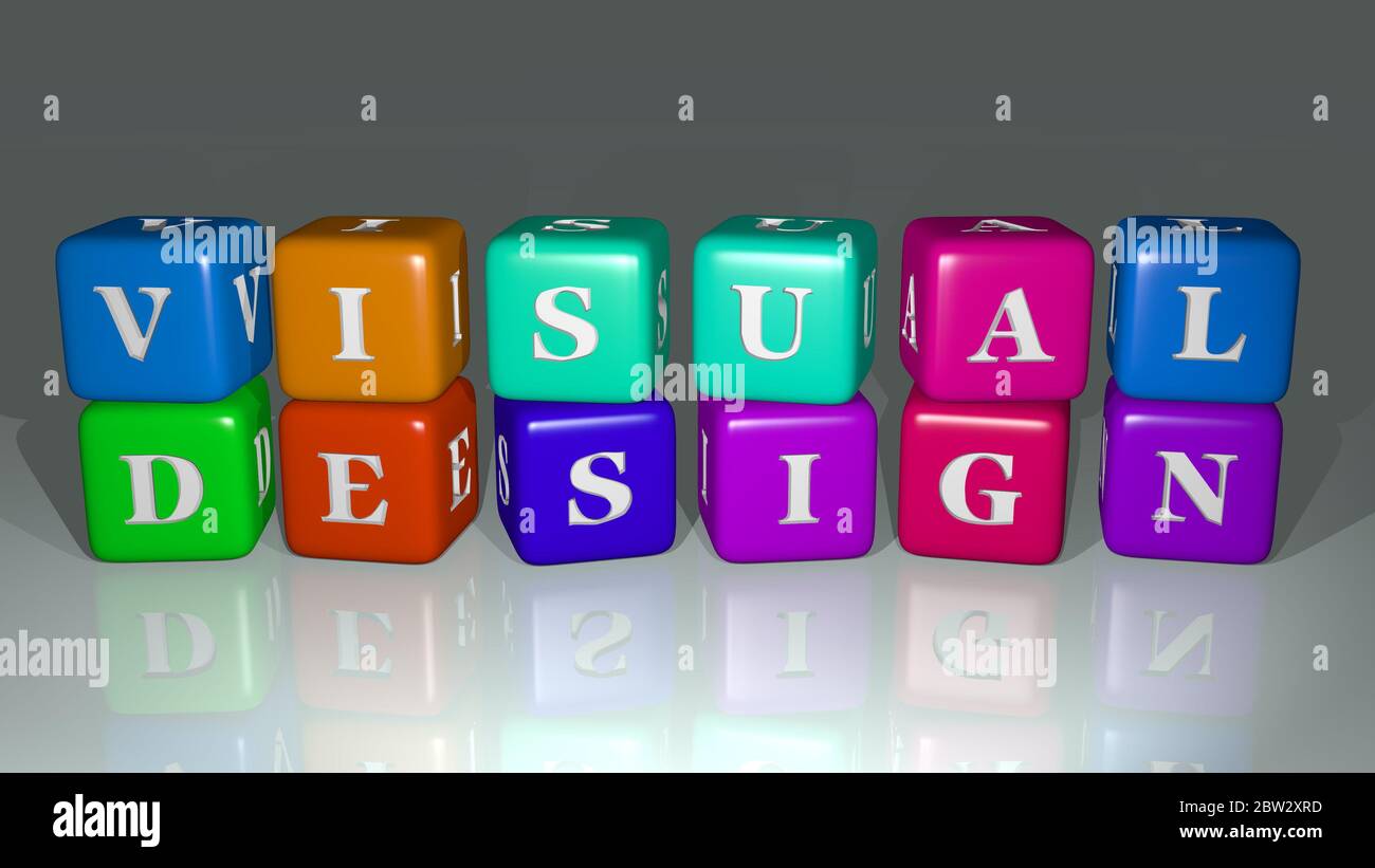 combination of VISUAL DESIGN built by cubic letters from the top ...