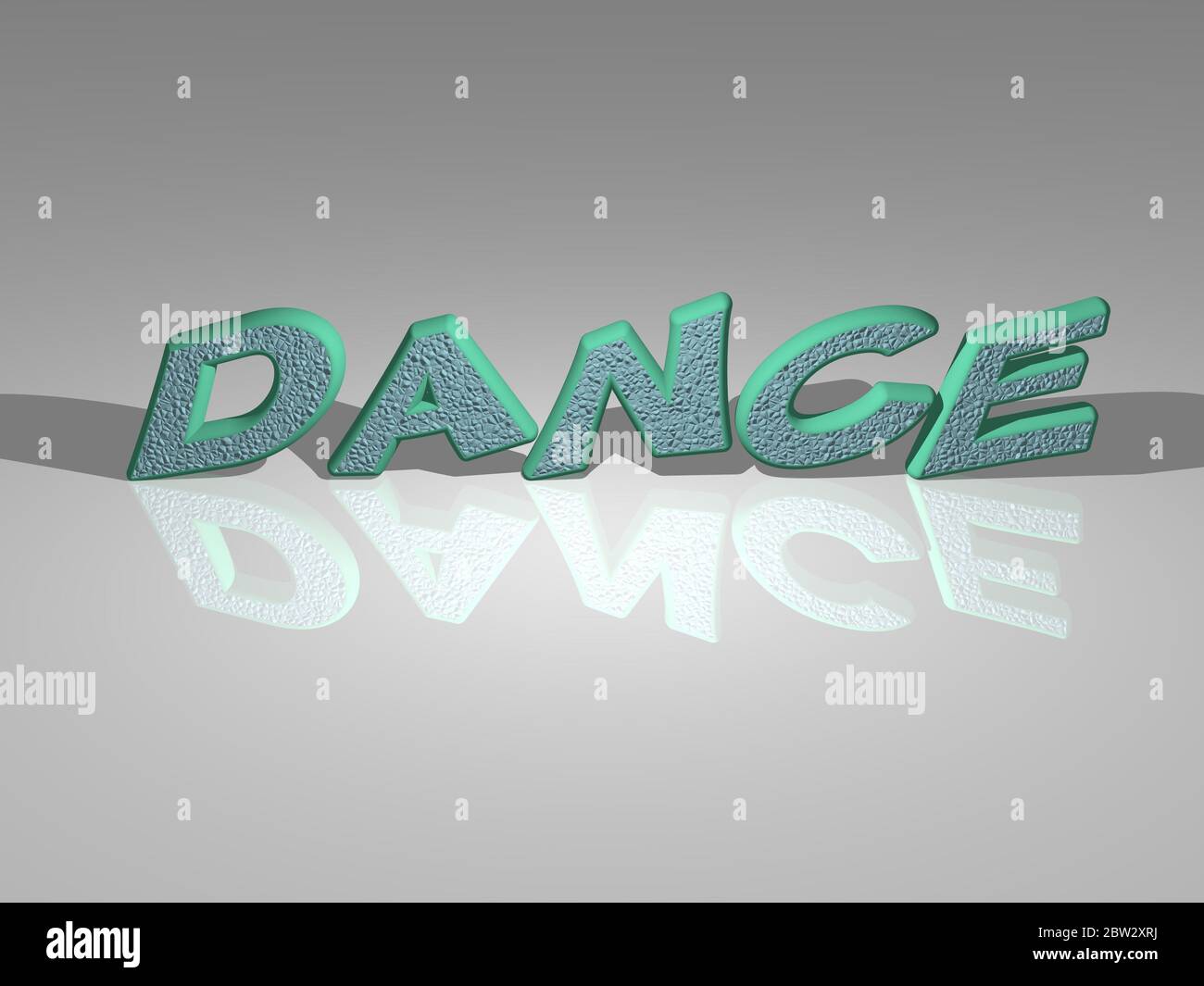 DANCE in 3D illustration with light perspective and shadow, and image ...