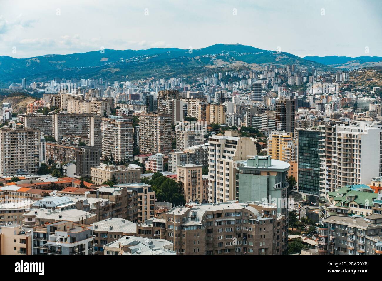 High rise apartment blocks in Tbilisi's inner suburbs Stock Photo - Alamy