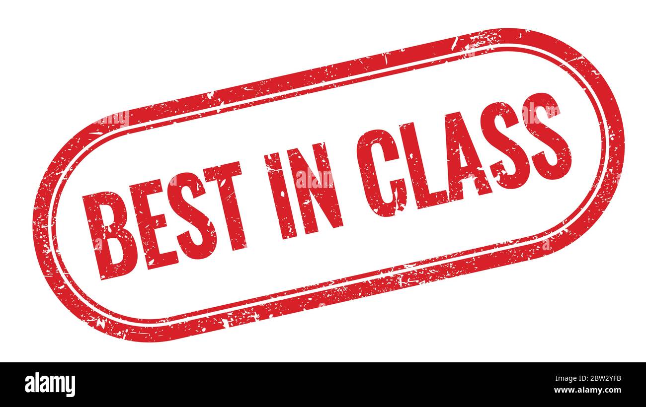BEST IN CLASS red grungy rectangle stamp sign Stock Photo - Alamy