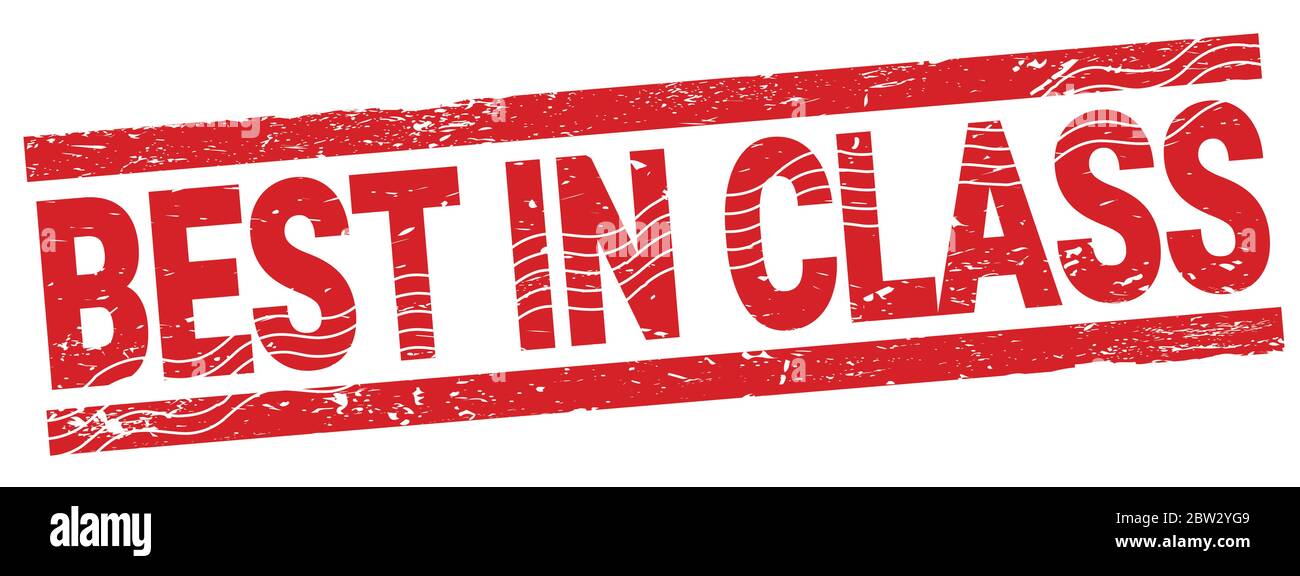 BEST IN CLASS red grungy stamp sign Stock Photo - Alamy