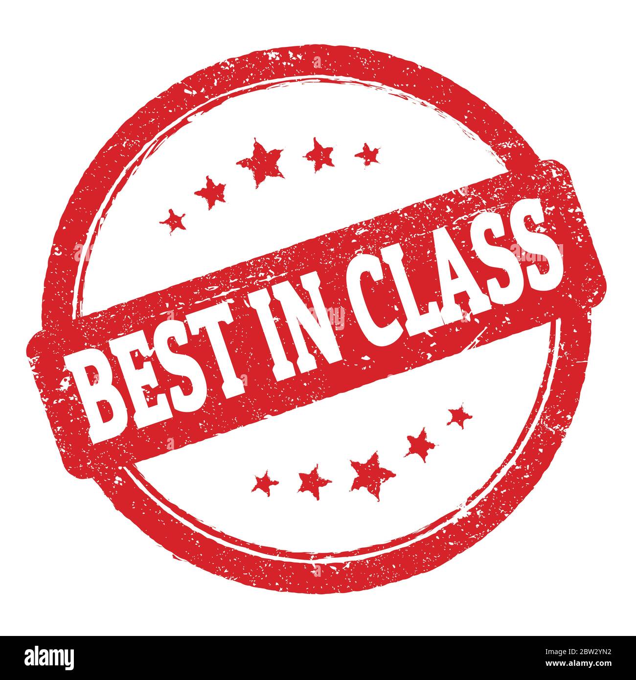 BEST IN CLASS red grungy round stamp sign Stock Photo - Alamy