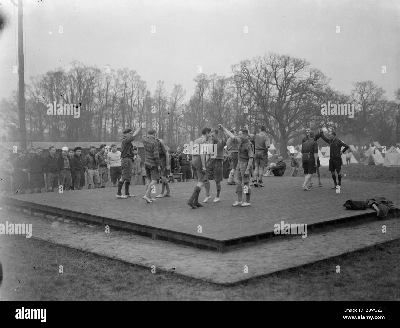 Folk dancing at Scout Camp , Gilwell Park . 27 March 1932 Stock Photo ...