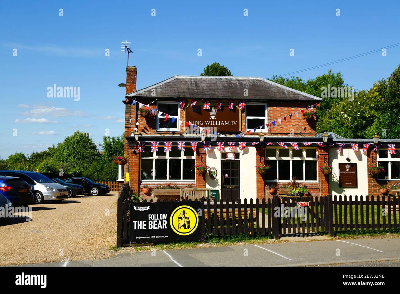 The King William IV pub with Union Jack flags from VE Day, Pembury ...