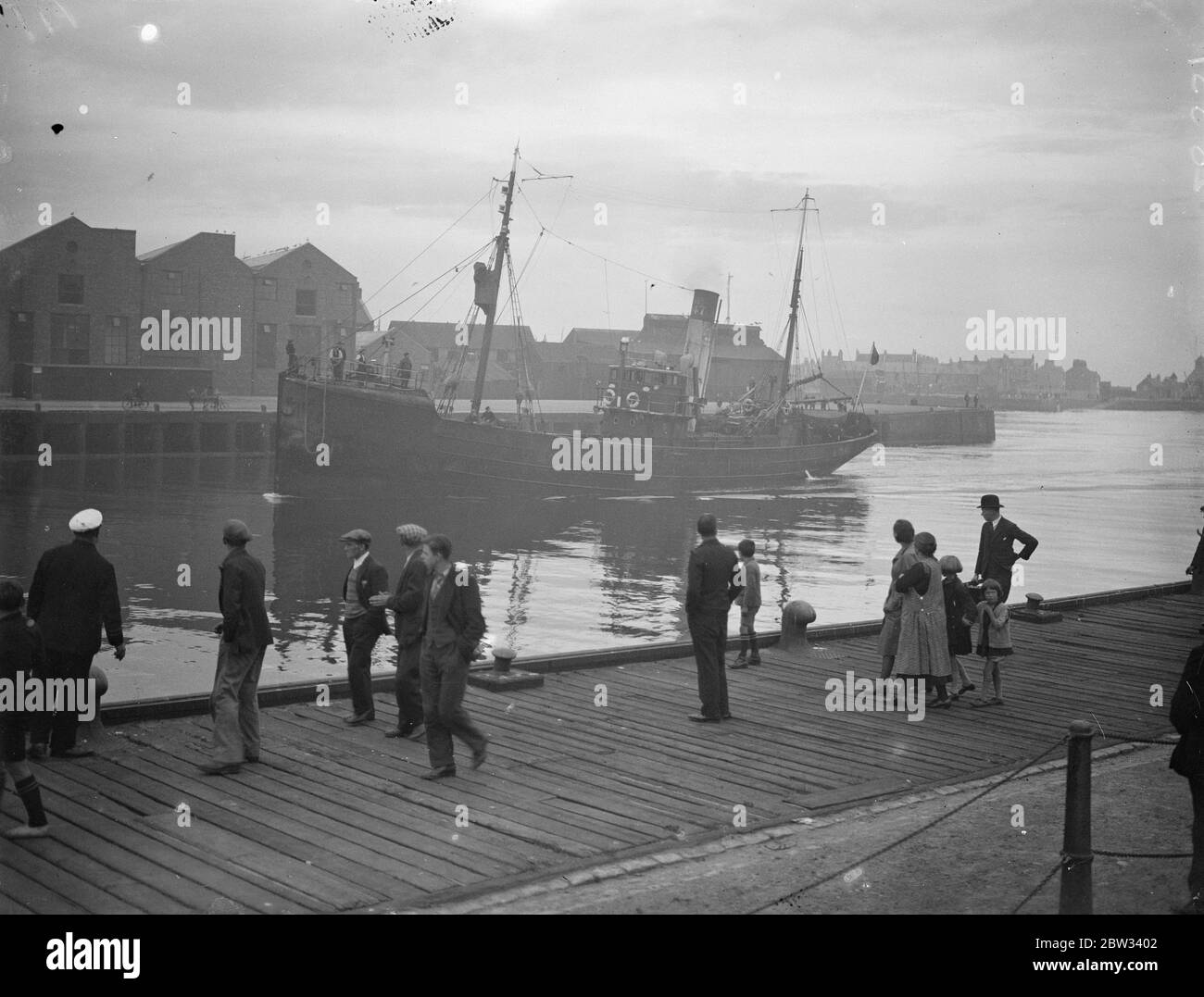 The trawler Lord Talbot arrives at Aberdeen . A great welcome awaited ...
