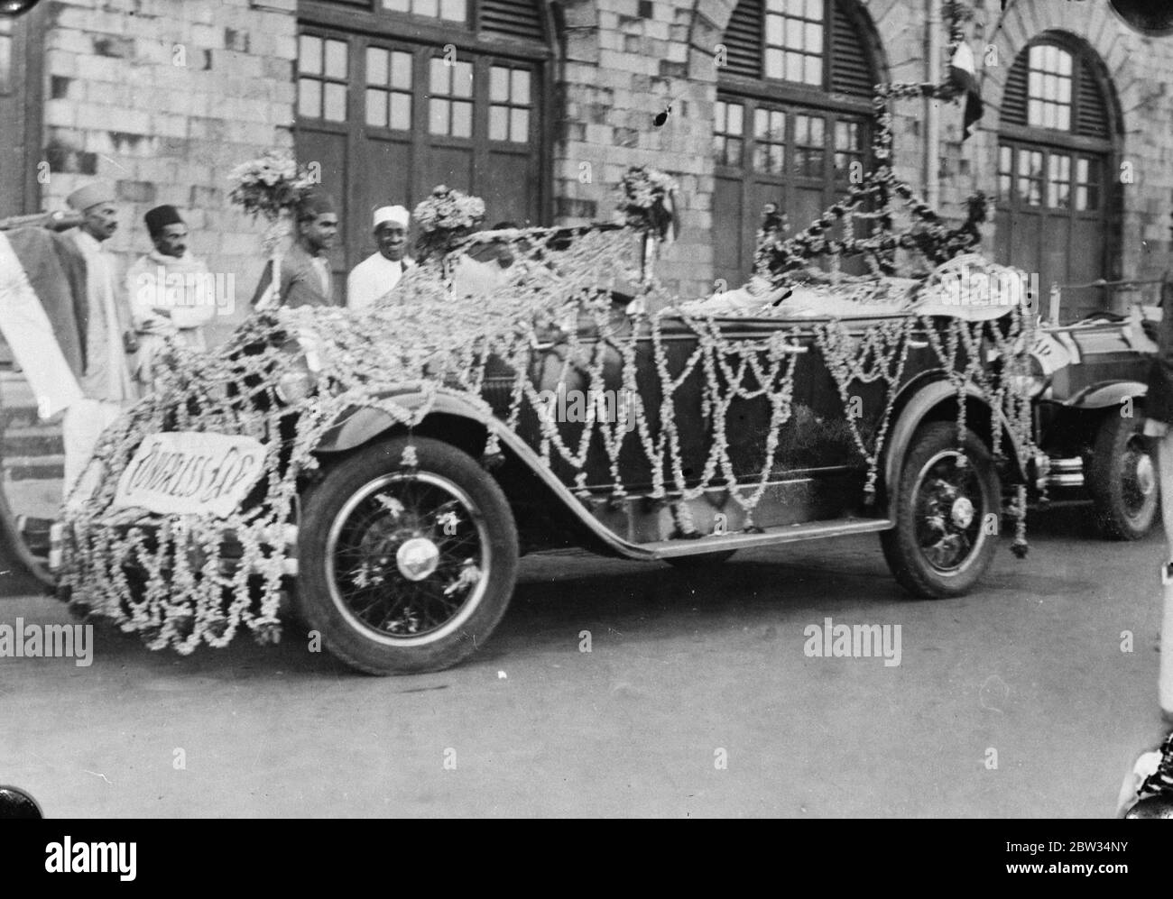 Decorated car for Gandhi in Bombay . 1932 Stock Photo - Alamy