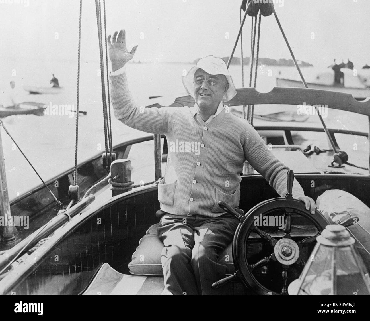 President Roosevelt on holiday cruise . Photo shows , President ...