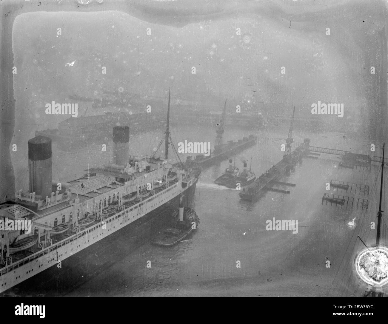 The SS Homeric leaving the floating dock after two days overhaul . 30 ...