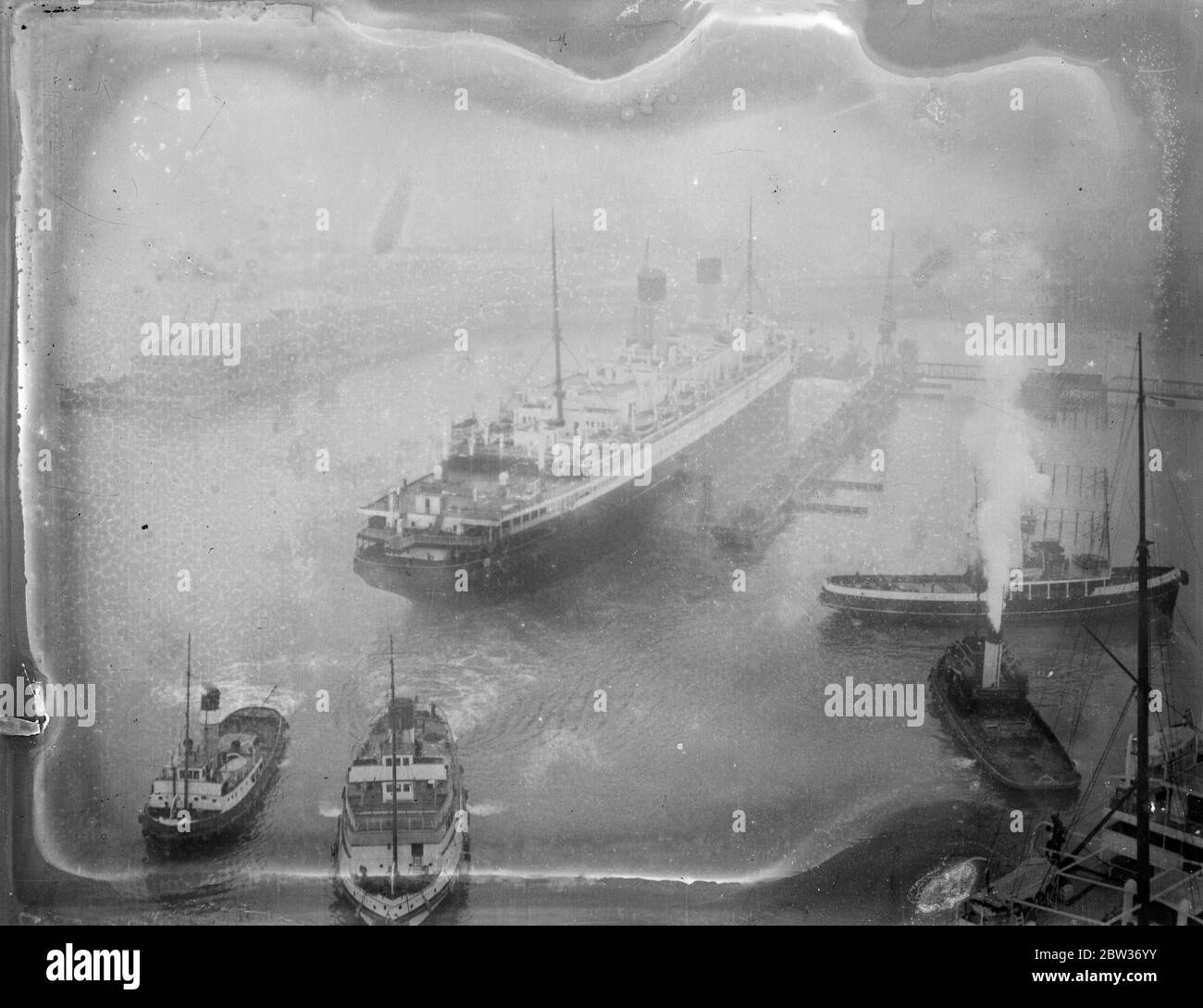 The SS Homeric leaving the floating dock after two days overhaul . 30 ...