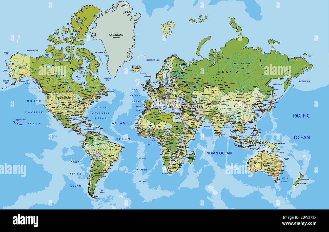 Political world map hi-res stock photography and images - Alamy