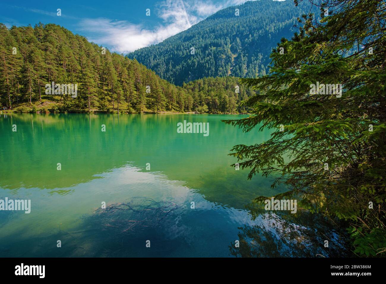 German Alps Landscape. Turquoise Crystal Clean Water in the Bavarian ...