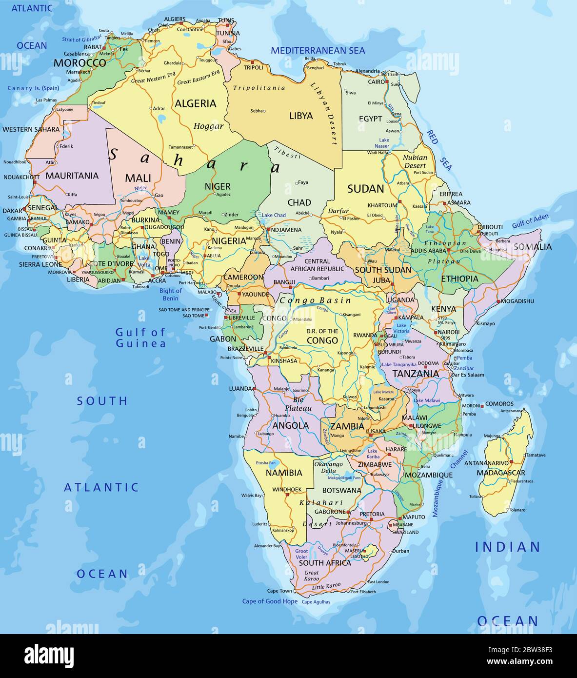 Detailed Clear Large Political Map Of Africa Ezilon Maps