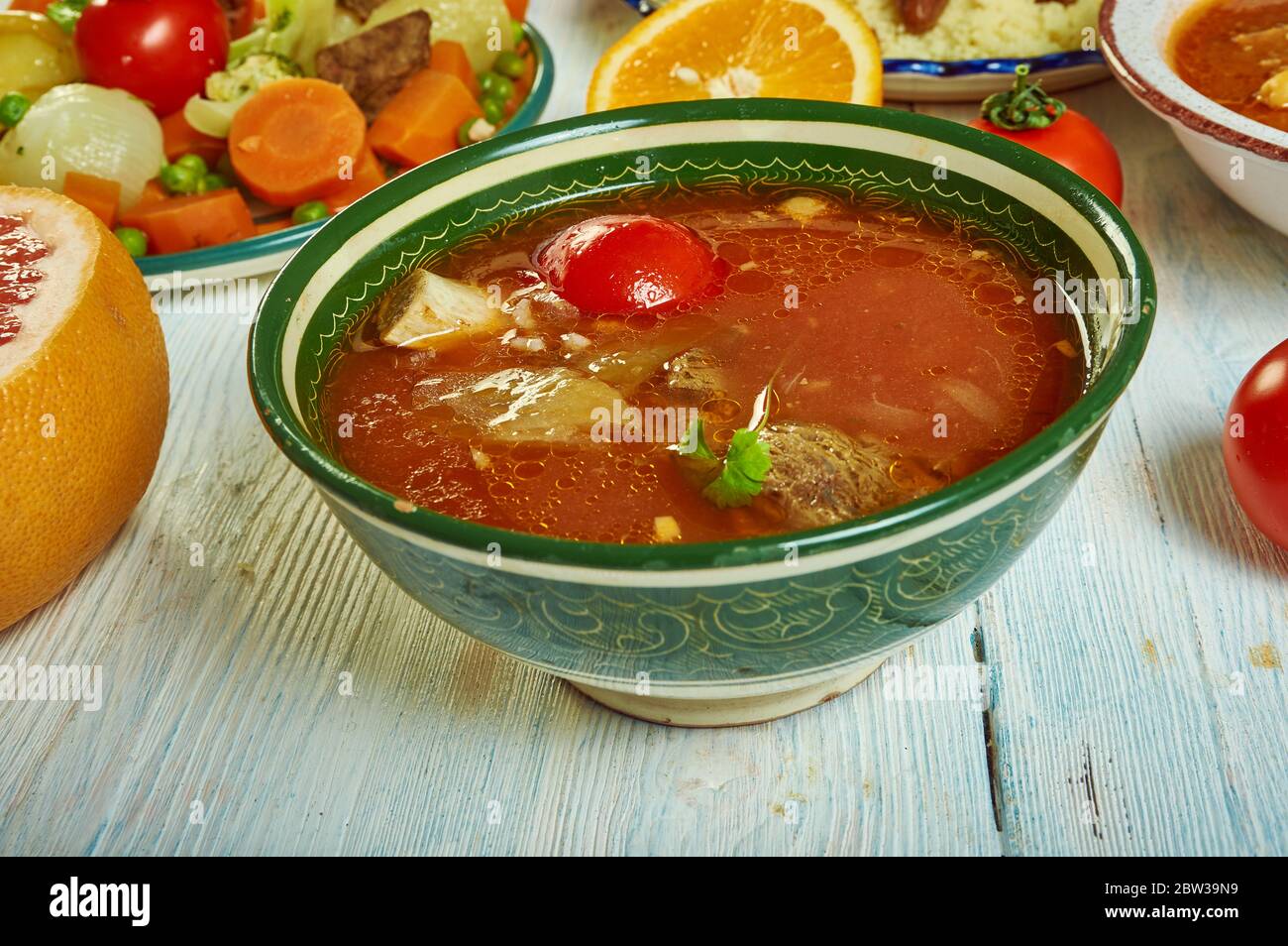 Chourba Hamra F'daouech ,red chorba with vermicelli, Algerian cuisine ...