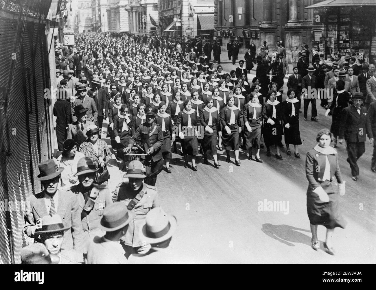 Italy ' s women ' s army on parade . The women ' s section of the ...