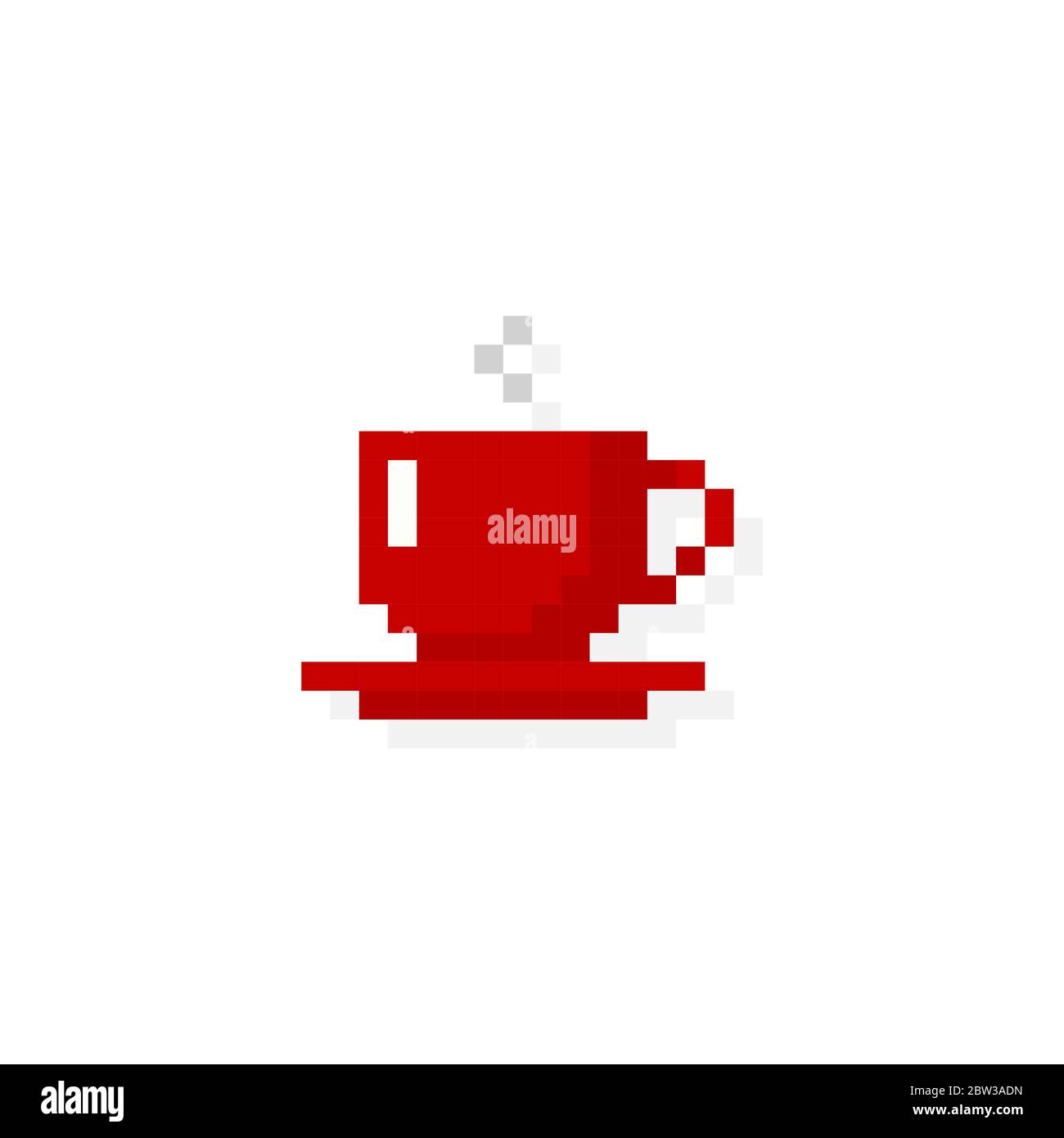 Pixel art 8-bit red cup with drink - isolated vector illustration Stock ...