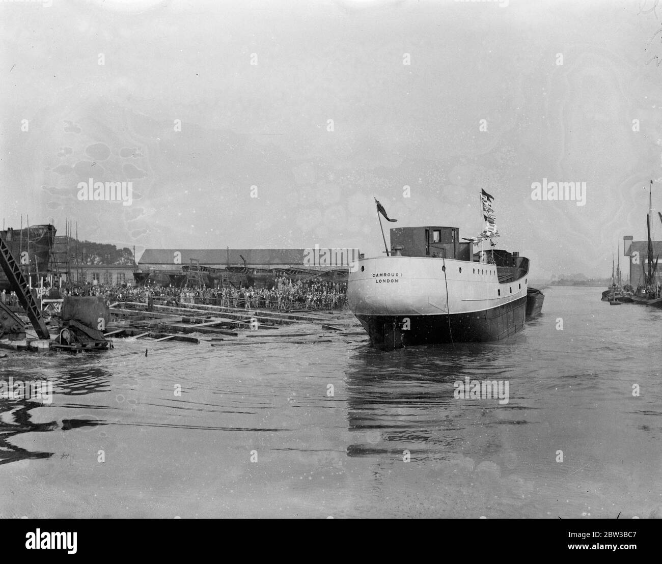 Largest ship ever built broadside in Kent takes to water at Faversham ...