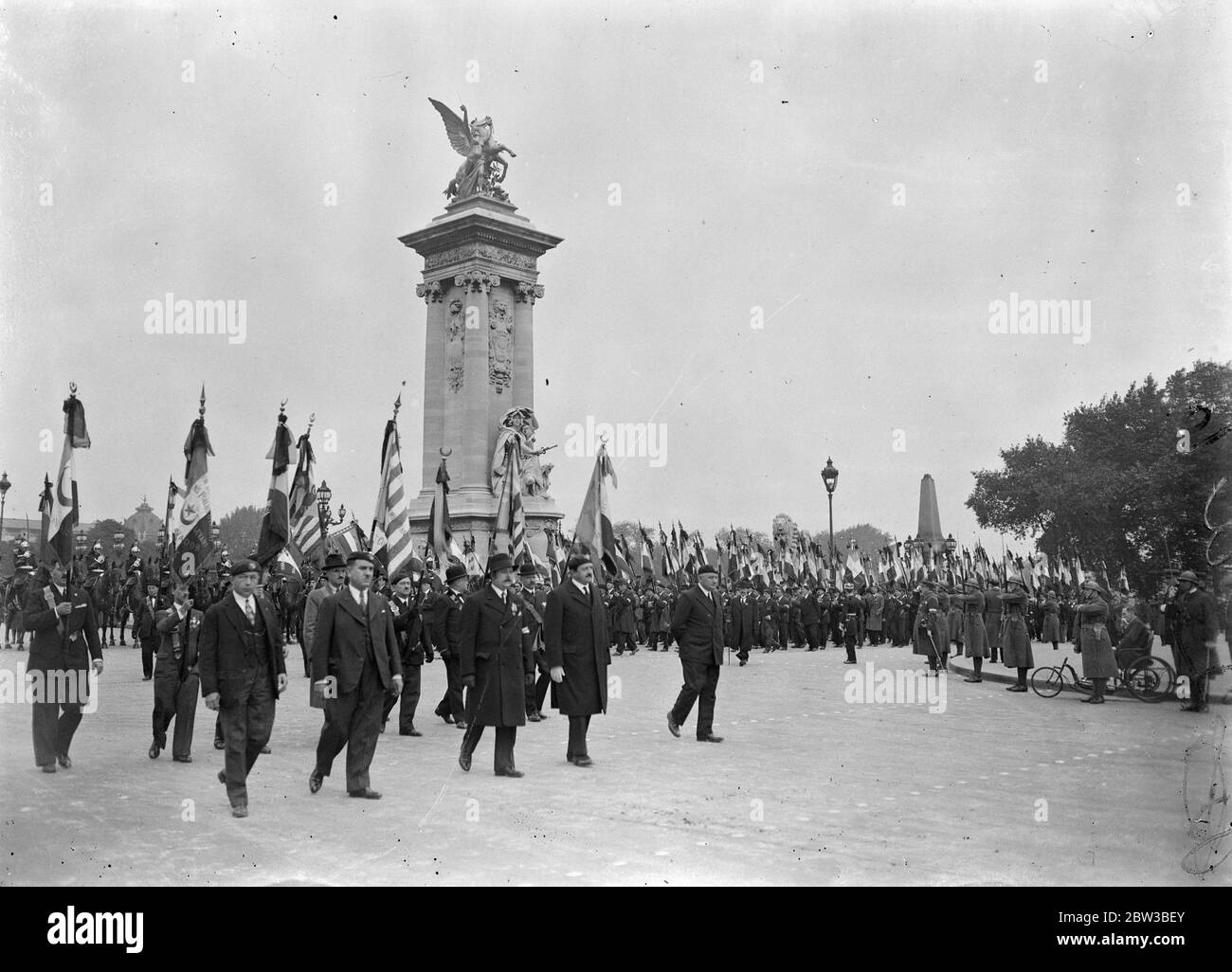 Flags of all nationas at the funeral of Louis Barthou . Barthou , the ...