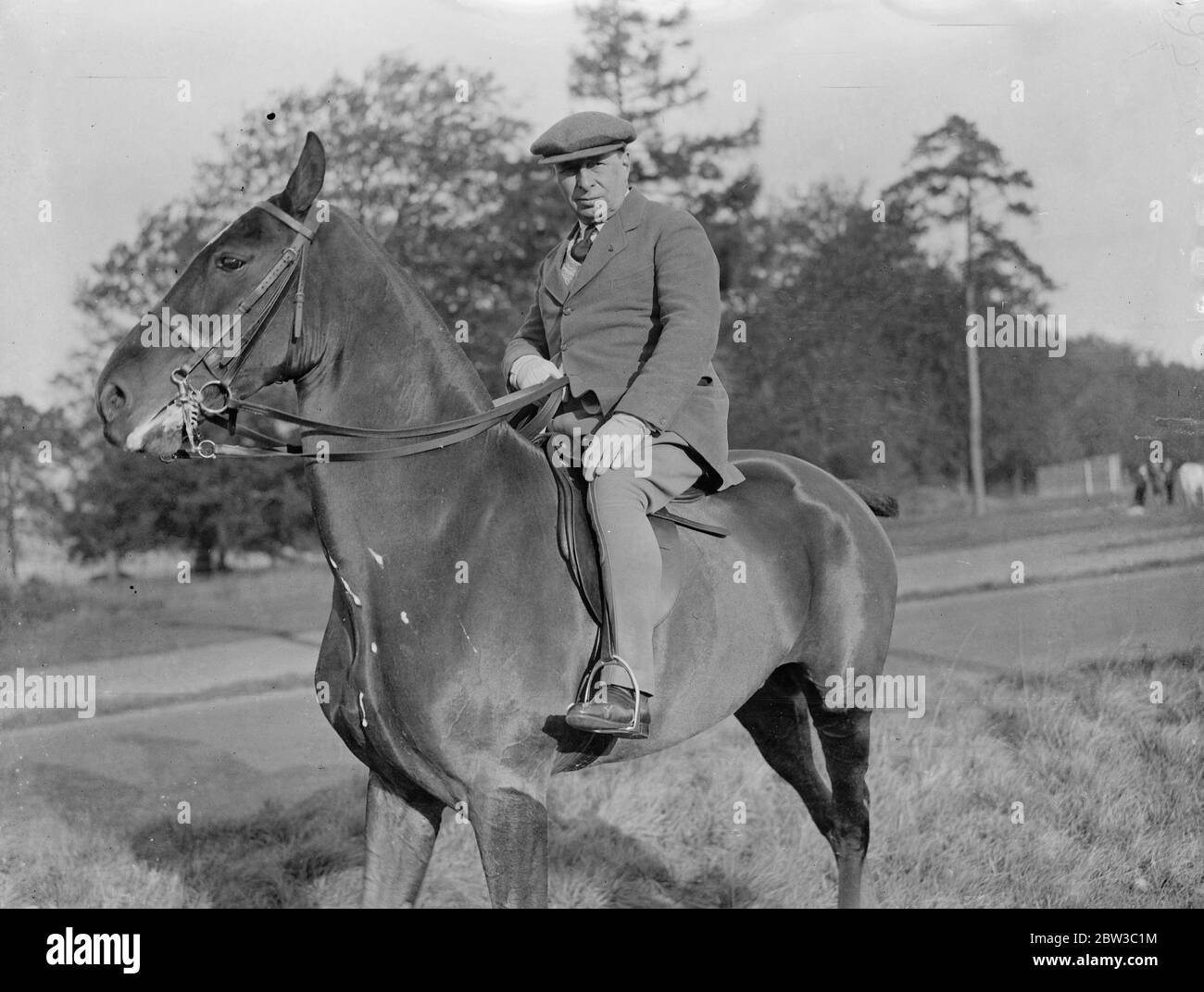 Race horse trainer , Mr Charlier rides ' Mary Tudor II ' , the ...