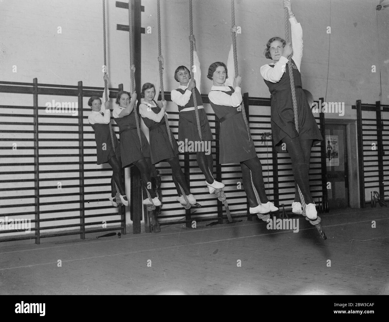 Gymnastics class in progress . Girls in Swindon . 13 November 1934 ...