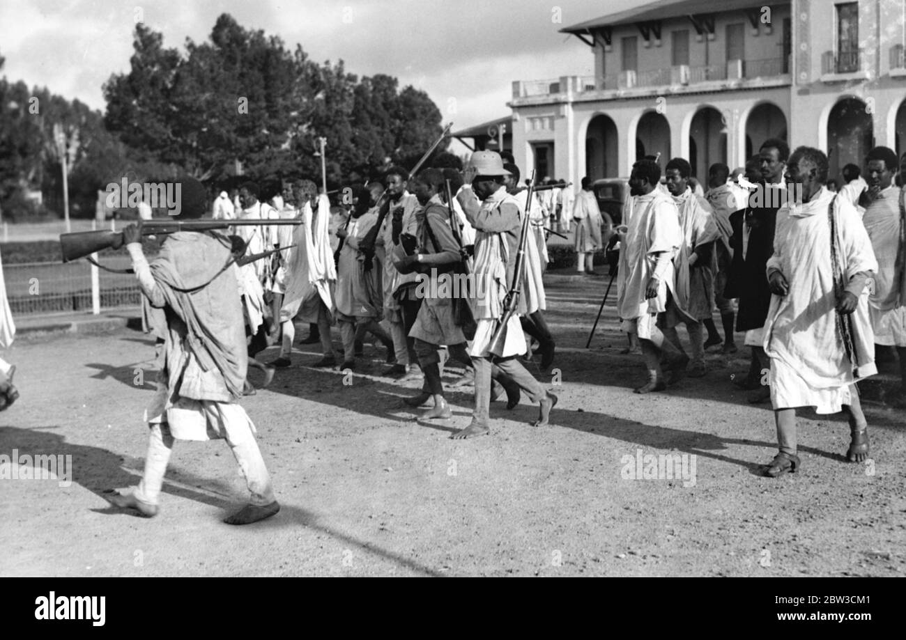 Abyssinian troops at Addis Ababa . 1935 Stock Photo - Alamy