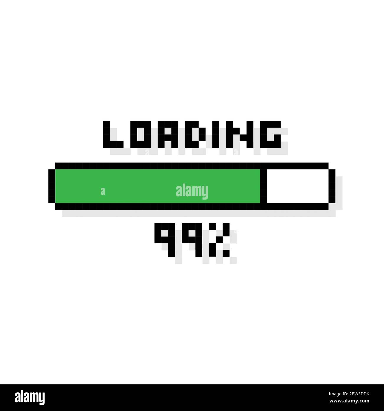 Pixel Art 8 Bit Loading 99 Percent Isolated Vector Illustration Stock Vector Image And Art Alamy