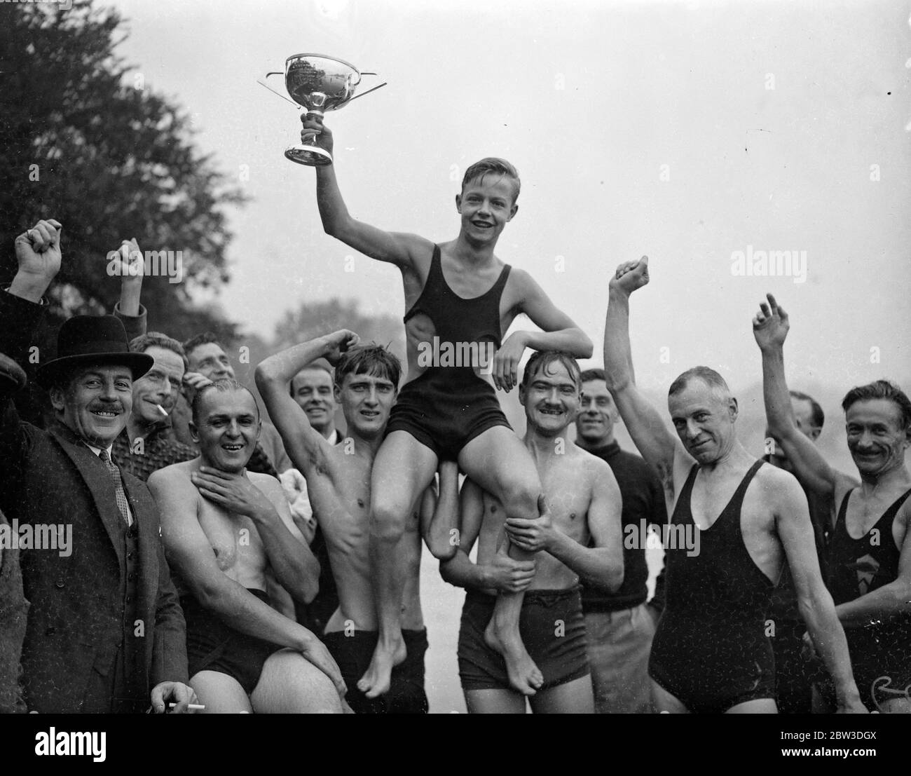 Winner of Serpentine Swimming Cup . The winner , Mr G W Smith , with ...