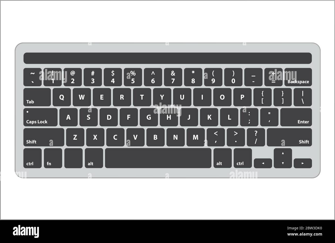 Latin english black keyboard with touch panel on top - isolated vector ...