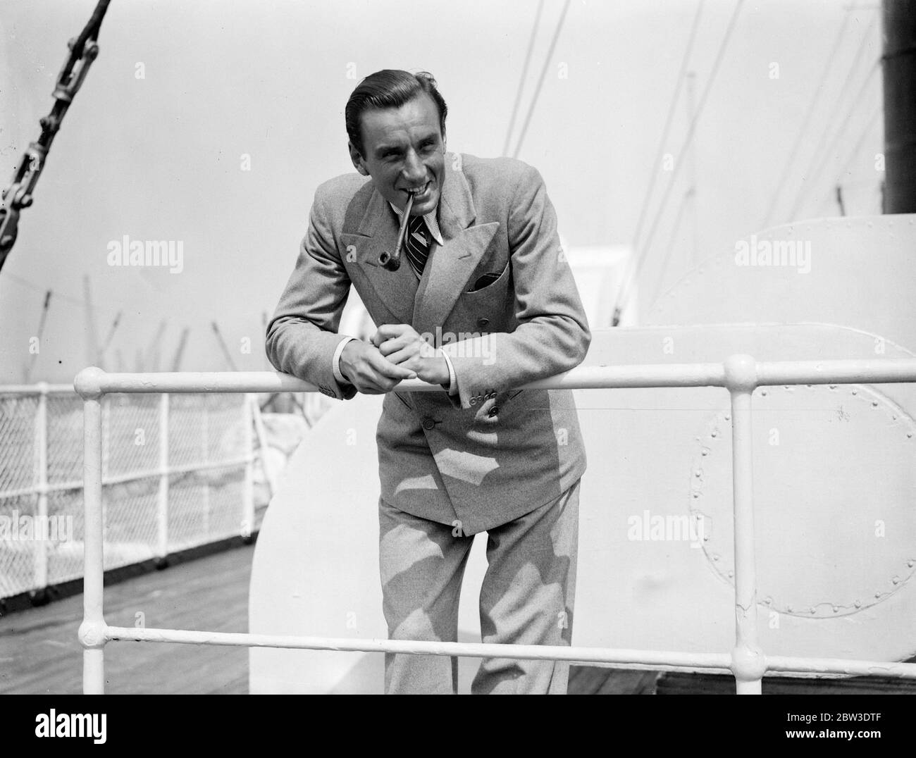 Fred Perry leaves for America aboard the Berengaria to defend his ...