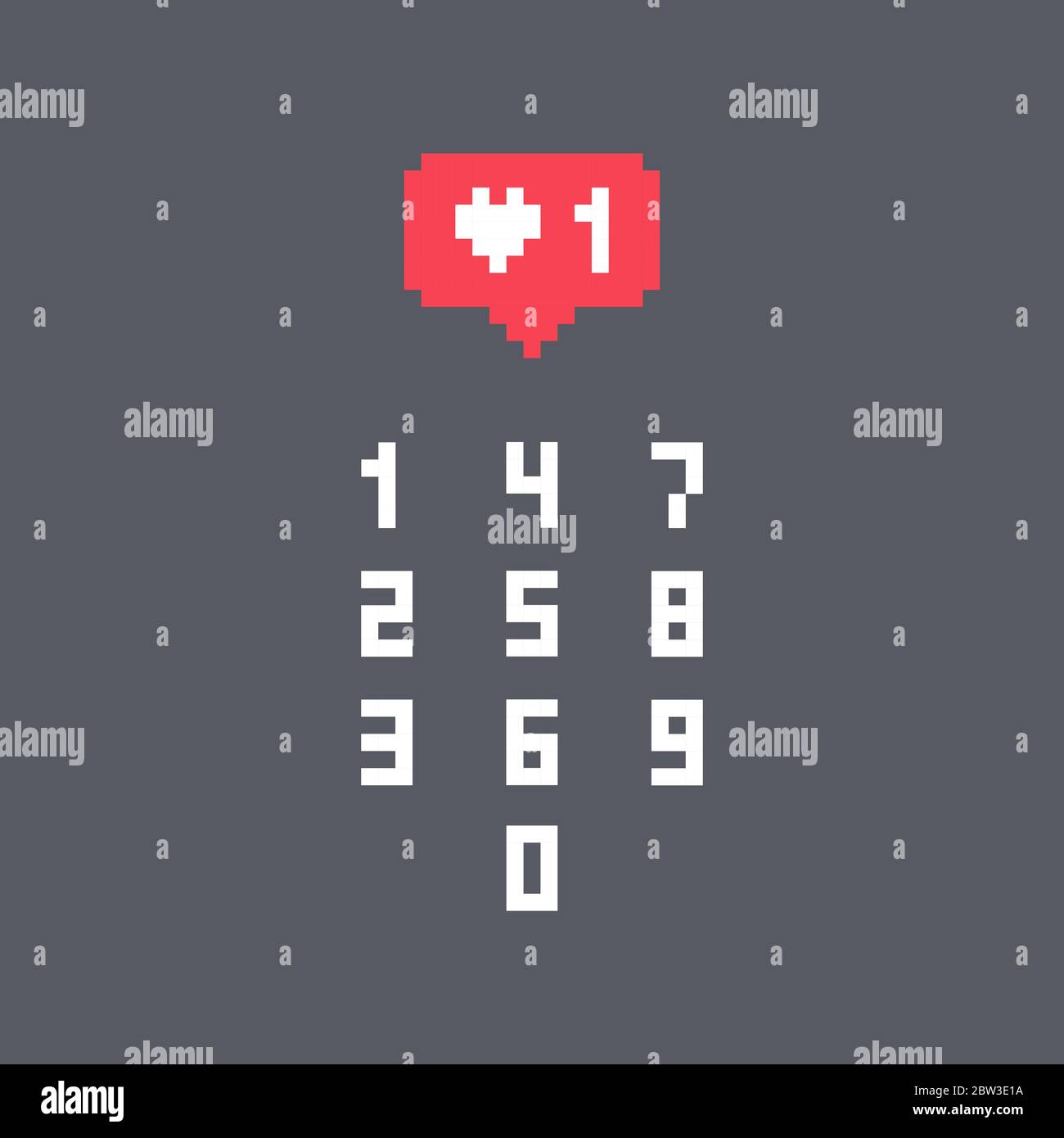Pixel art numbers hi-res stock photography and images - Alamy
