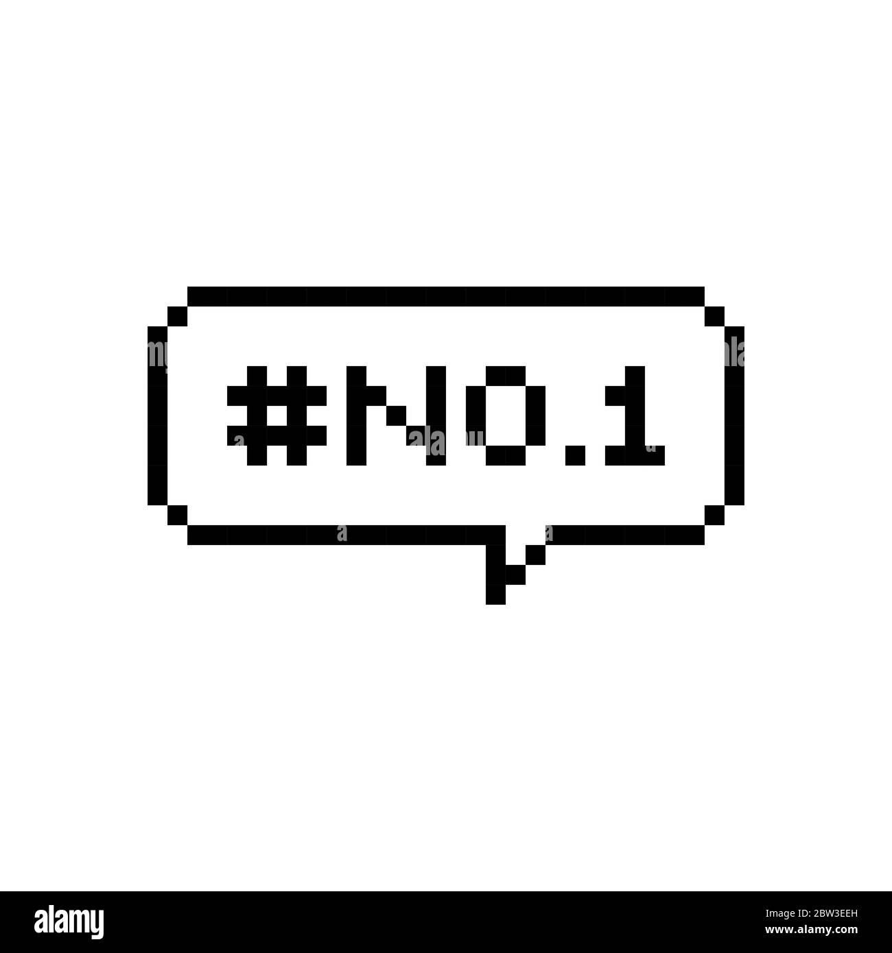 Pixel art speech bubble saying number no 1 - isolated vector ...