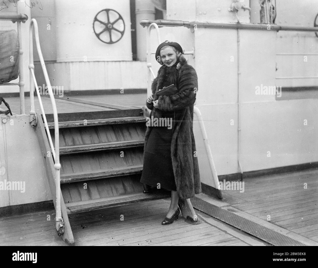 American film star , Claire Luce returns to England aboard the liner ...